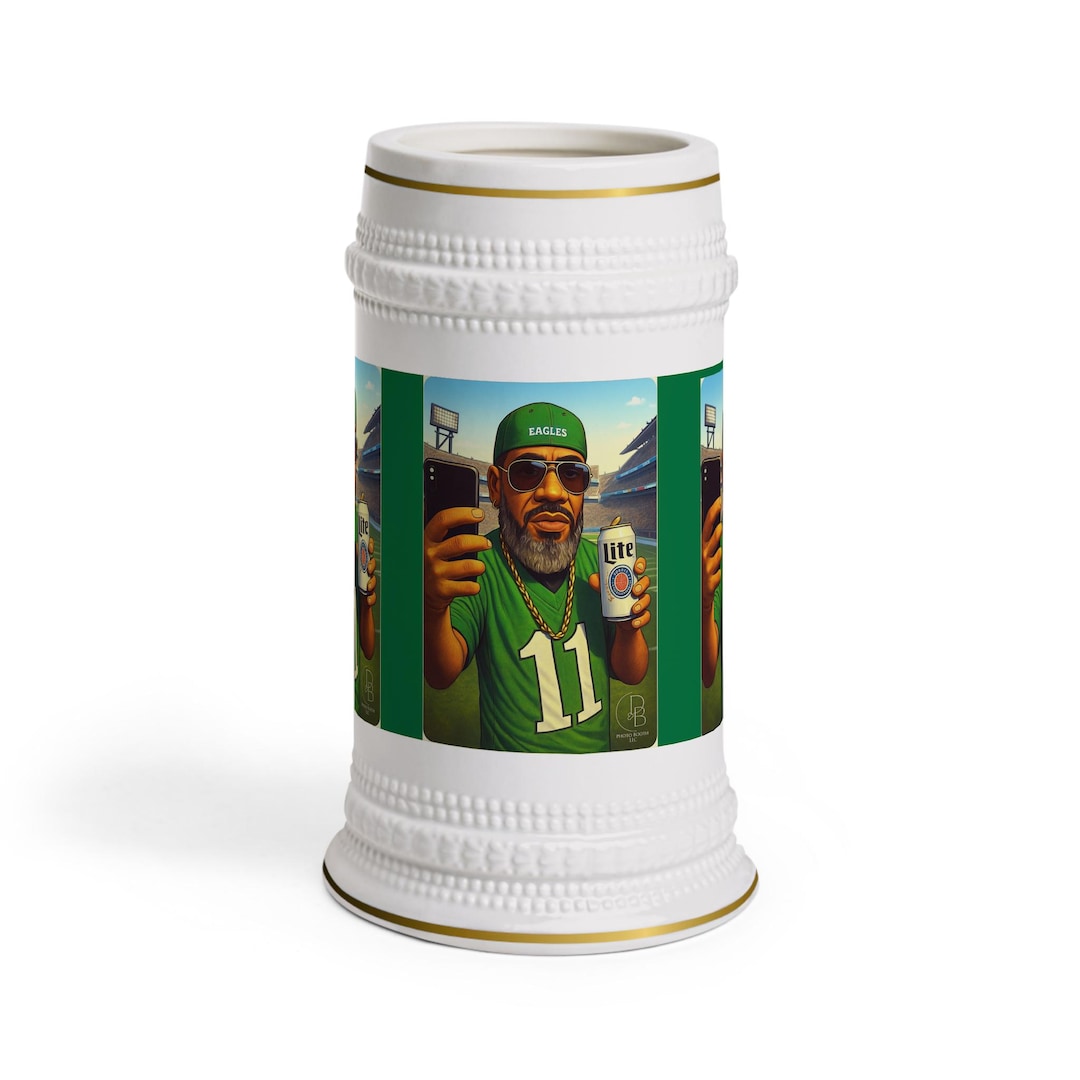 Selfie Life Custom Beer Stein Mug, Personalized Drinkware, Football Fan ...