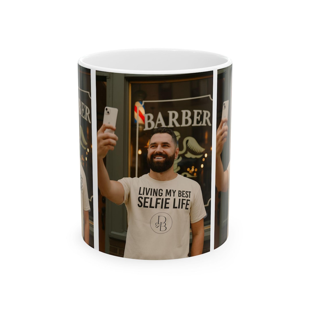 Funny Barbershop Selfie Mug: Unique Coffee Cup Gift - Etsy