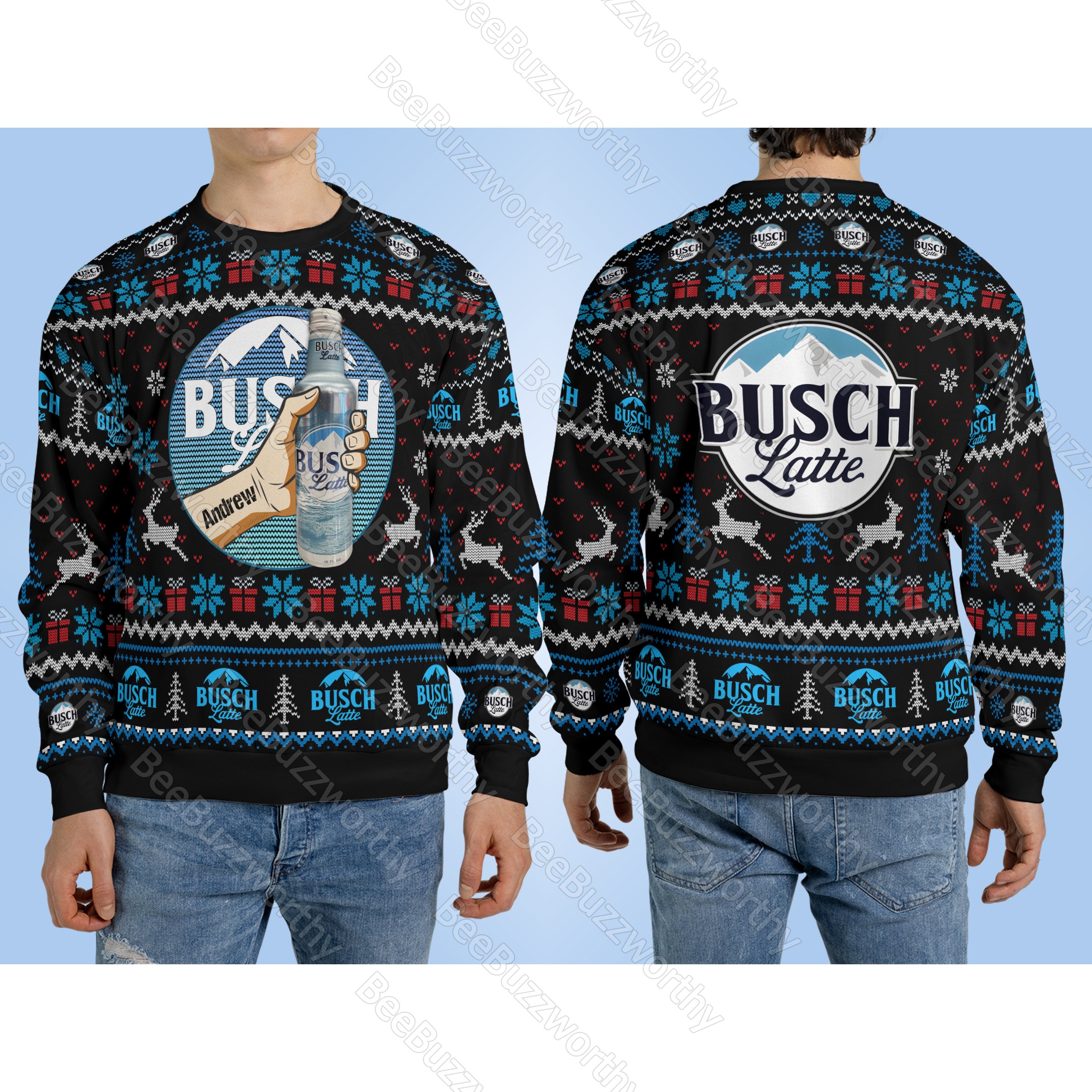 Personalized Busch Latte Unisex Ugly Sweaters, Busch Latte Unisex ...