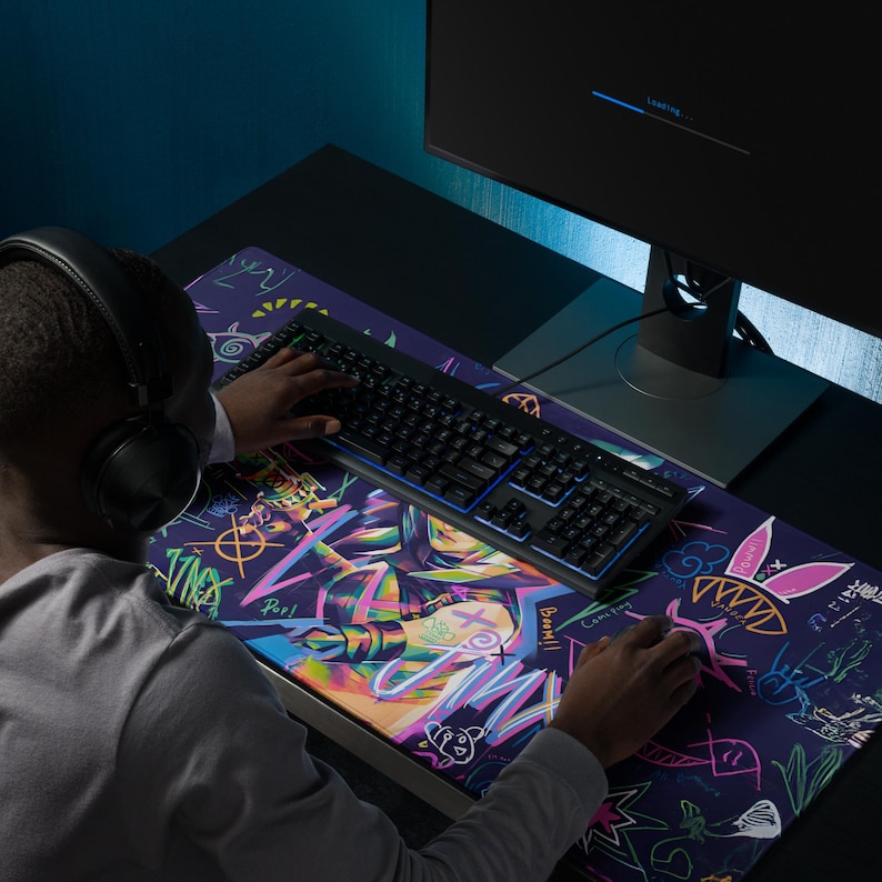 Jinx Arcane Mouse Pad | League of Legends Gaming Desk Mat | Zaun Fan ...