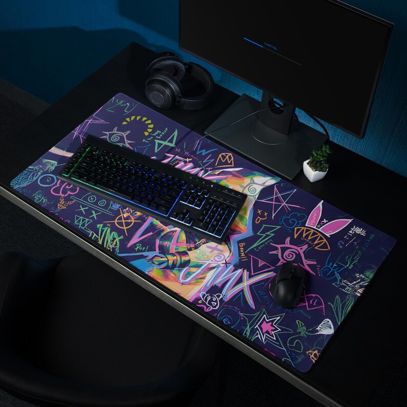 Jinx Arcane Mouse Pad | League of Legends Gaming Desk Mat | Zaun Fan ...