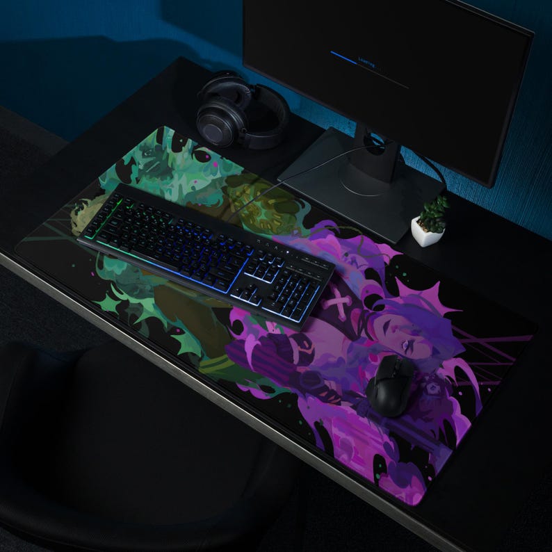 Arcane Jinx & Ekko Desk Mat: "love Story" Gaming Mouse Pad - Etsy