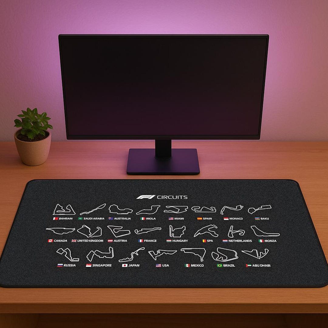F1 Circuits Mouse Pad, Formula 1 Racing Desk Mat, Gamer Gift - Etsy