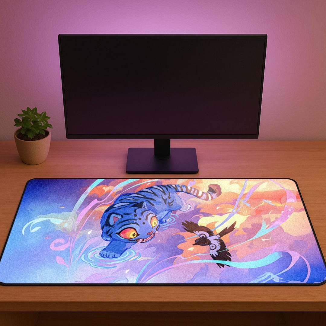 Cat Demon Kpop Desk Mat | Gothic Kawaii Gaming Mouse Pad | K-pop Merch ...