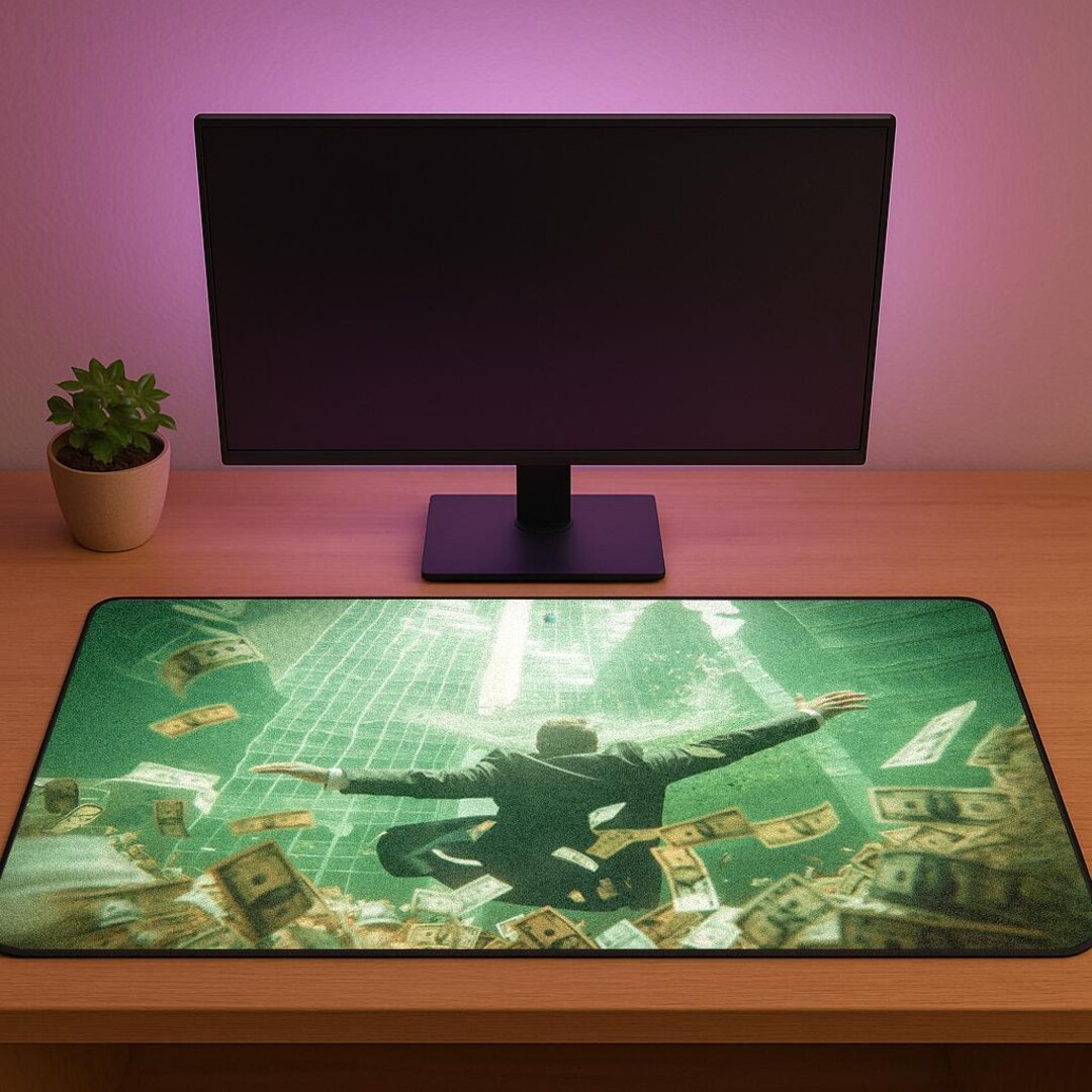 Money Rain Mouse Pad, Hustle Motivation Gamer Desk Mat - Etsy