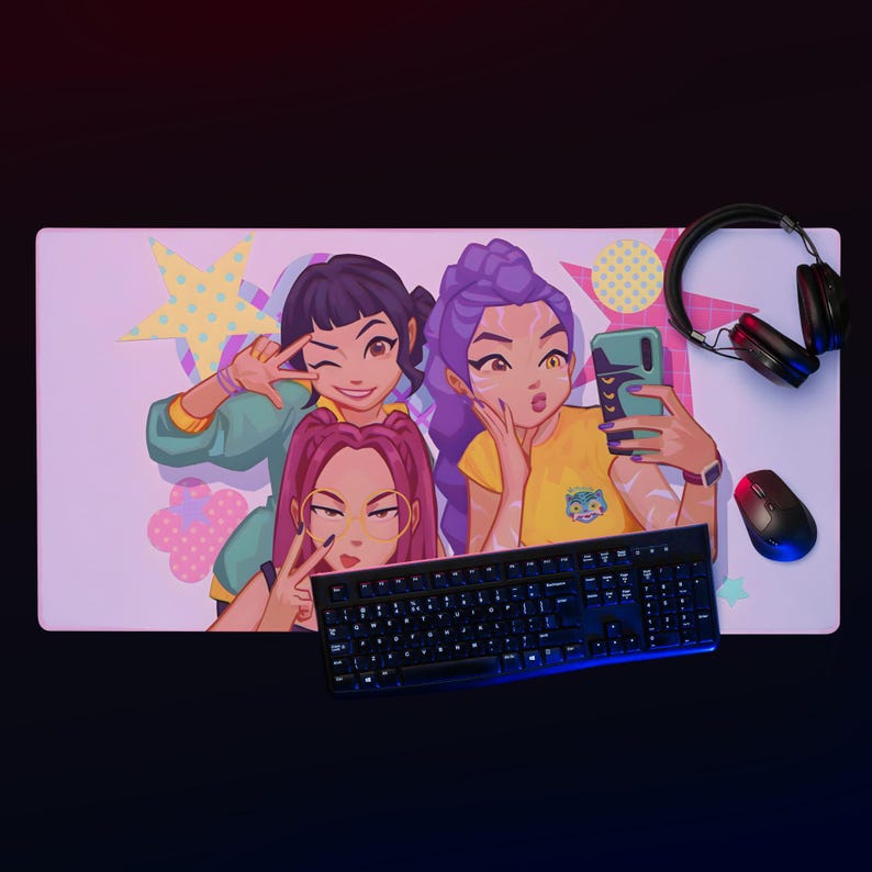 HUNTRX Selfie Mouse Pad | Kpop Demon Hunters Desk Mat | Anime Gaming ...