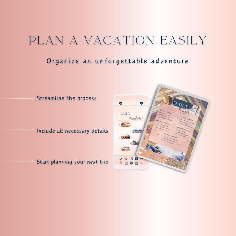 Holiday Itinerary Planner With Photo, Editable Mobile Itinerary, Trip ...