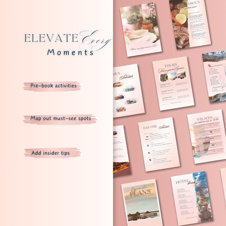 Holiday Itinerary Planner With Photo, Editable Mobile Itinerary, Trip ...