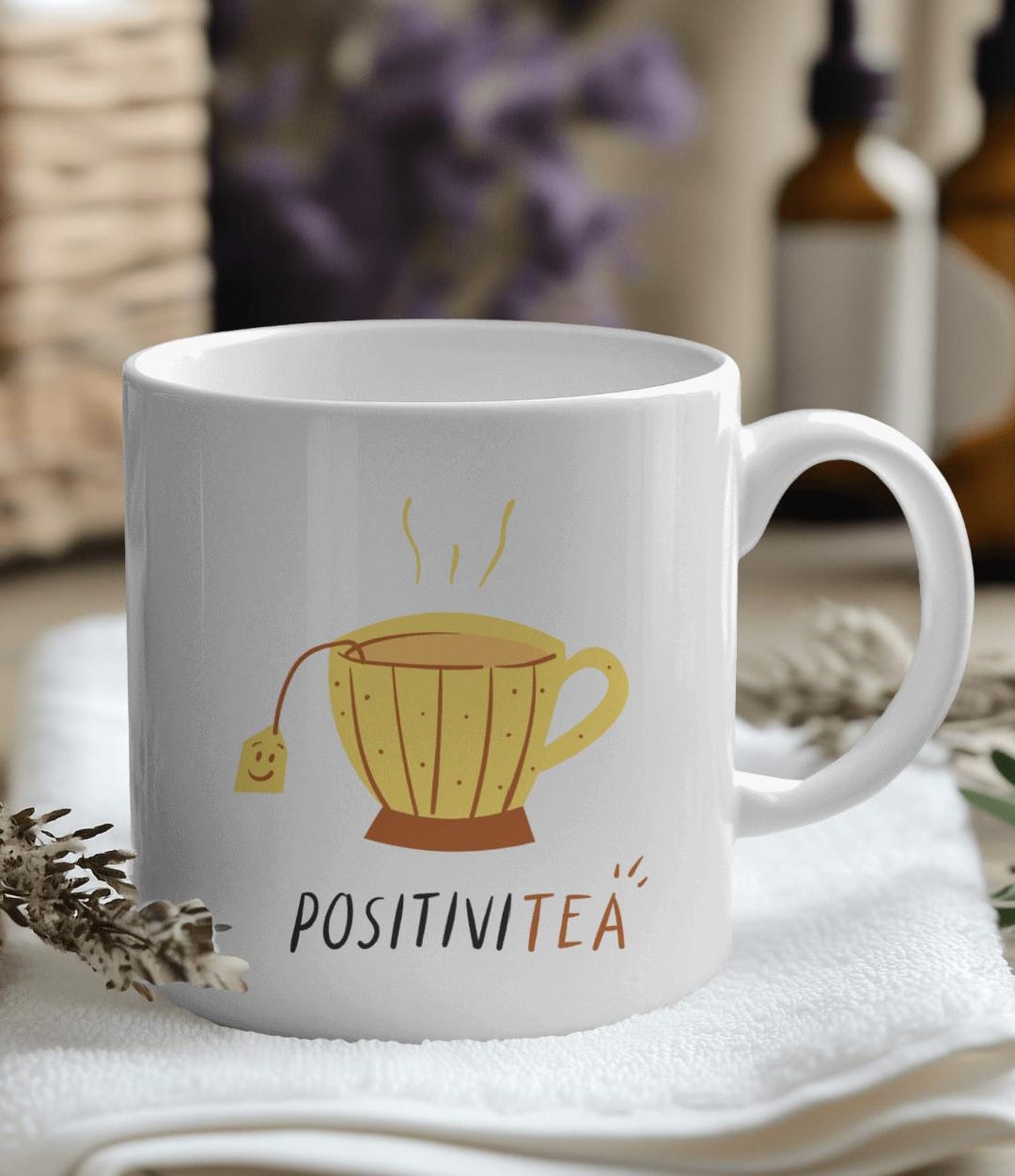 Positivitea | Positivitea Mug Design, Positivity Cup, Mental Wellness ...