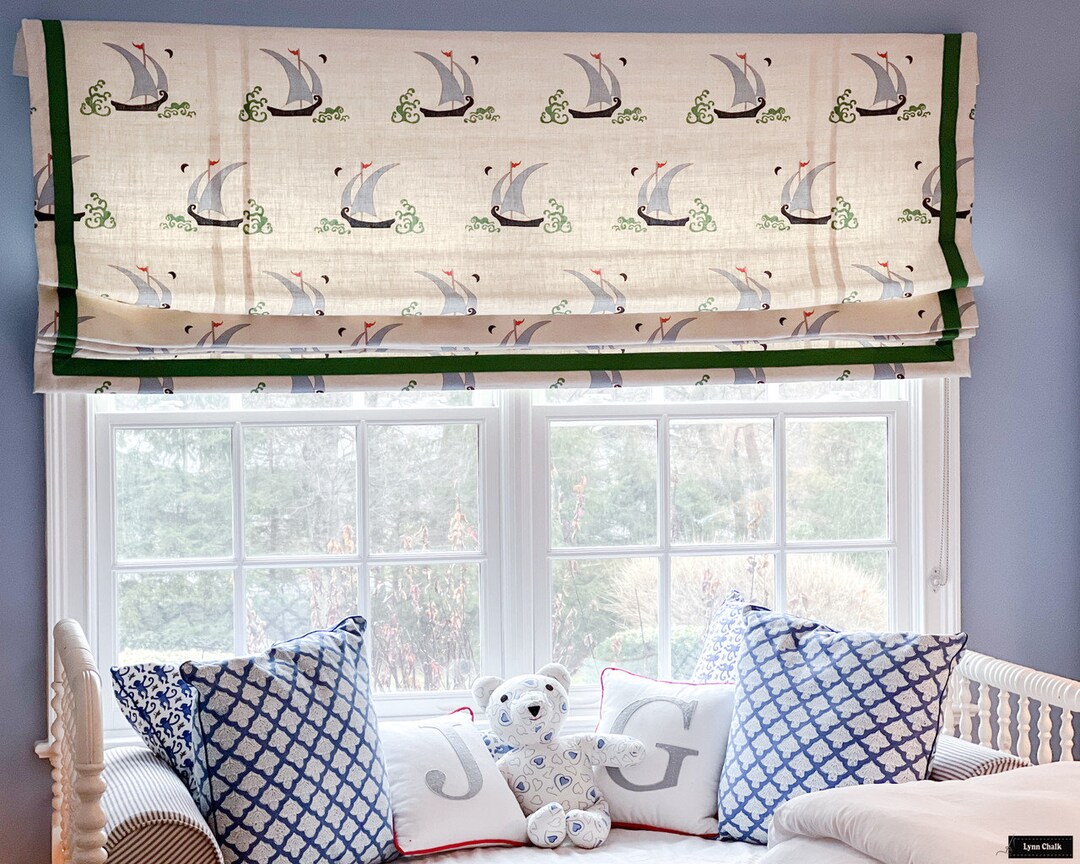 Katie Ridder Roman Shades in Beetlecat (shown in Lavender Blue With ...