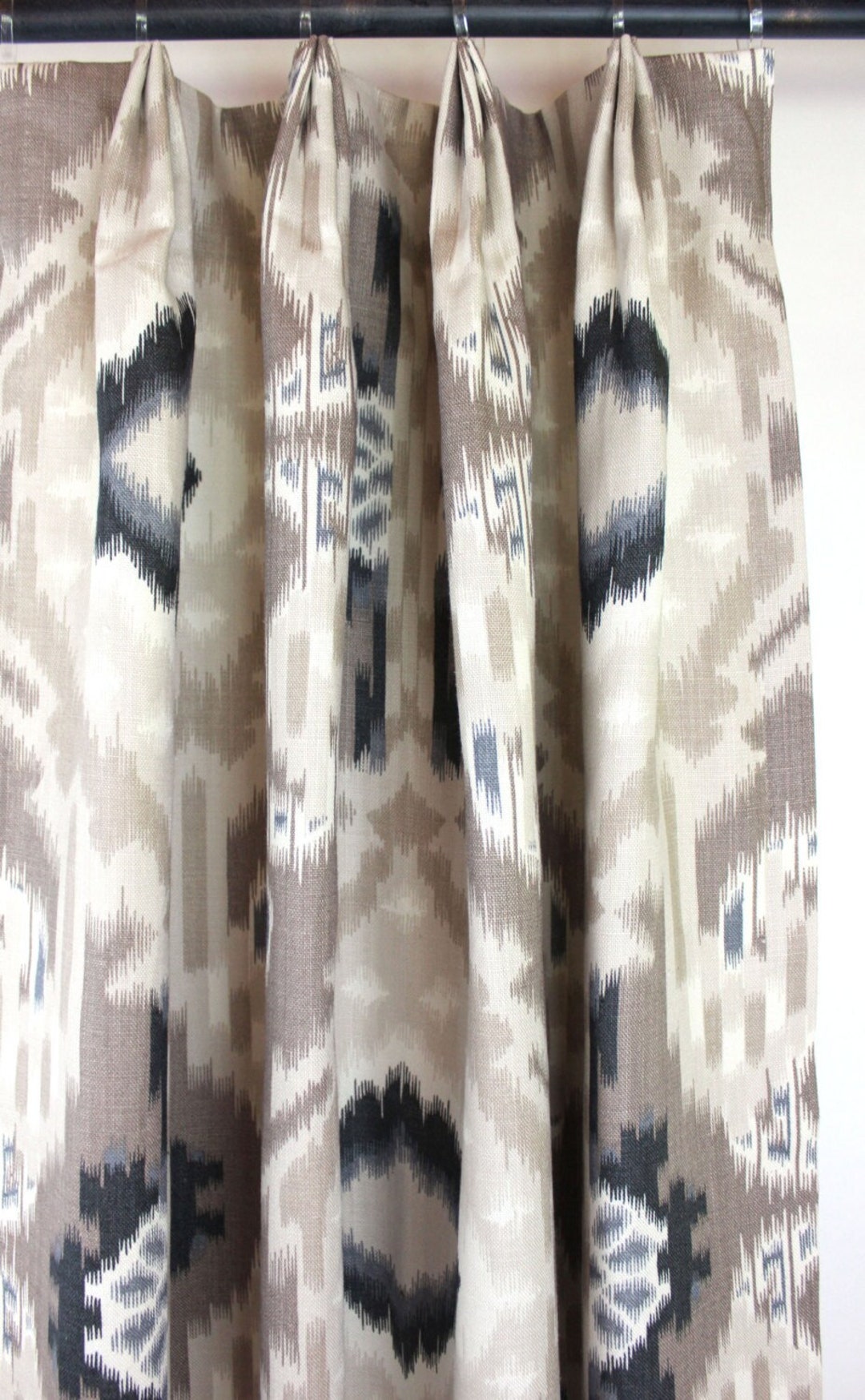 Schumacher Kiribati Ikat Custom Drapes (shown in Linen - Comes in 3 ...