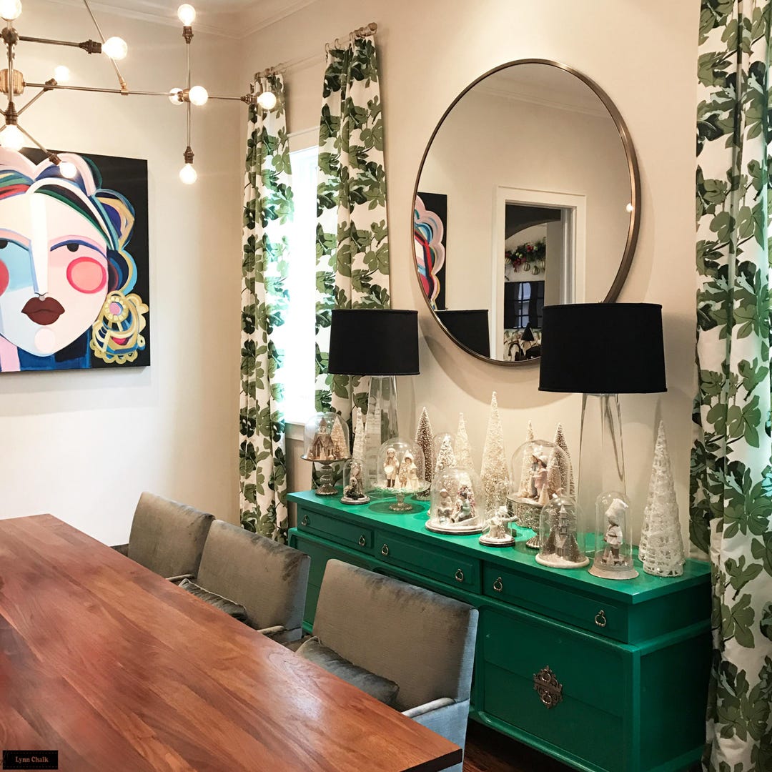 Peter Dunham Fig Leaf Custom Drapes (shown in Original on Natural ...