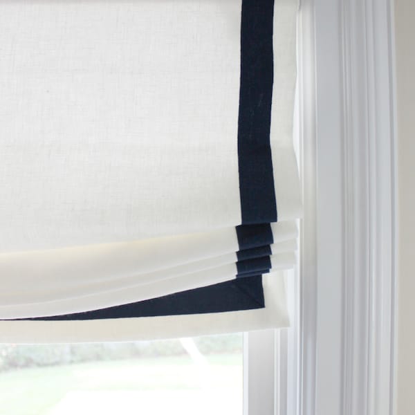 Navy and White Roman Shade - Etsy
