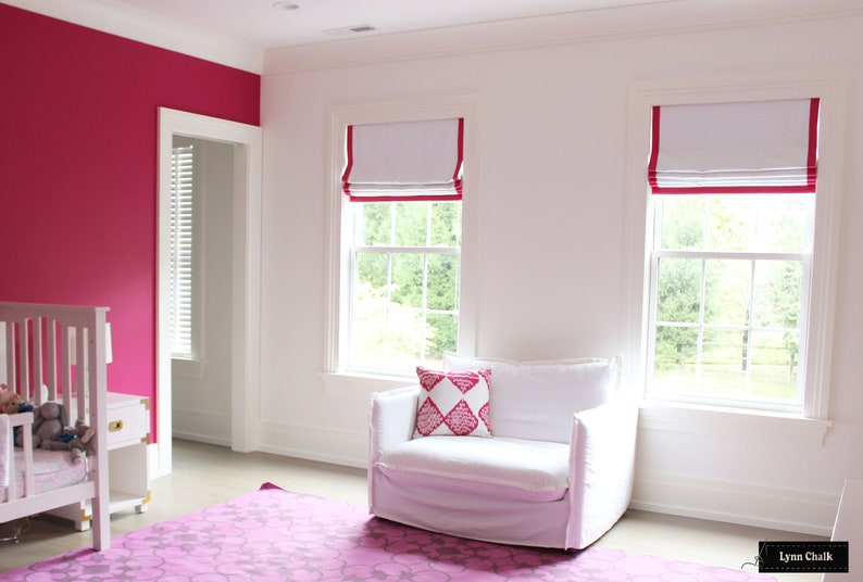 Roman Shade in White Linen Samuel and Sons Aurelia Ombre - Etsy