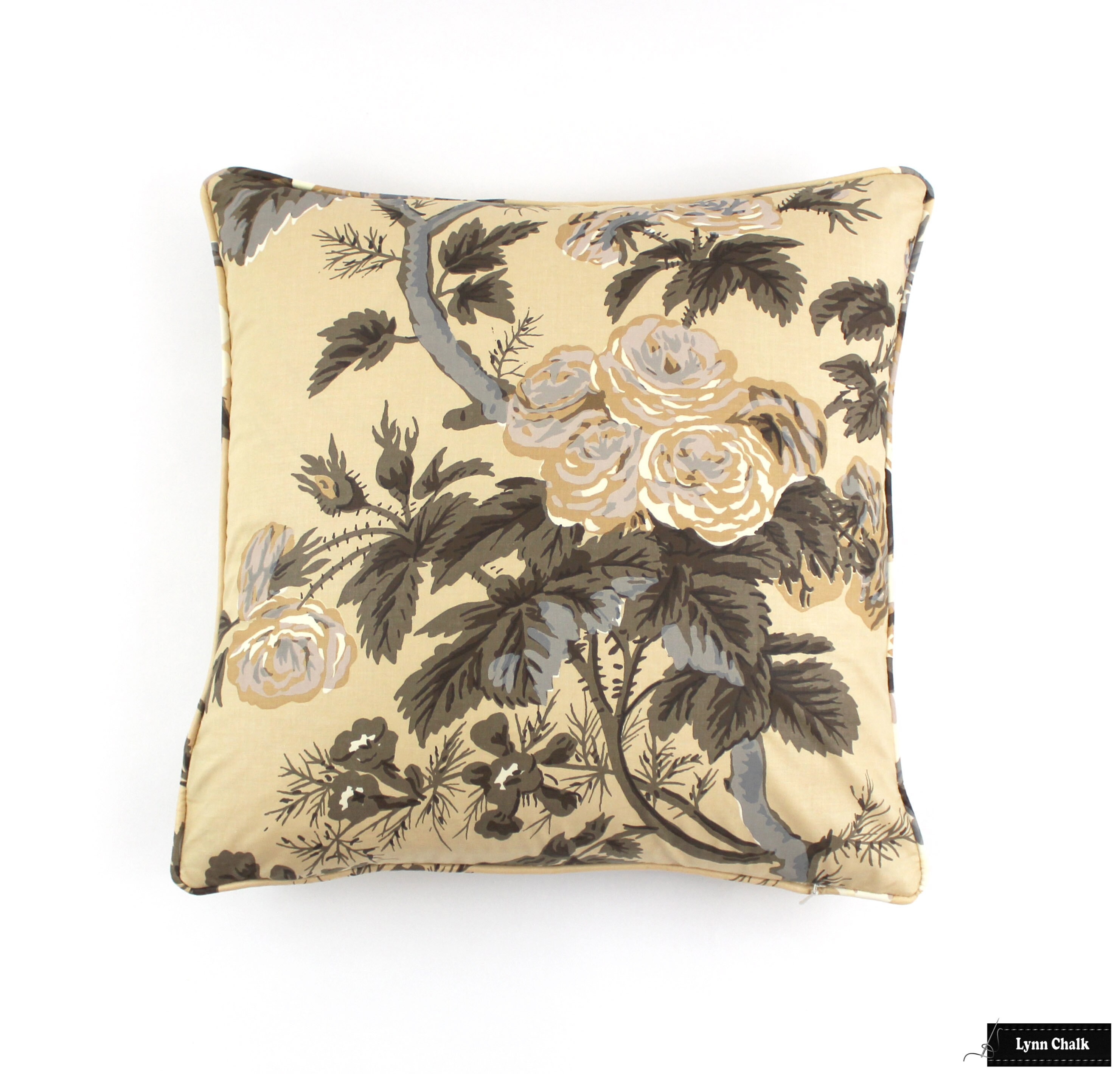 Schumacher Pyne Hollyhock Pillows With Self Welting both | Etsy