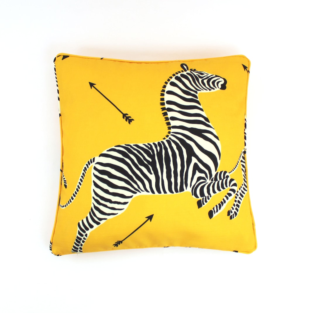 Scalamandre Zebras Pillow (shown in Yellow Indoor/outdoor Fabric -comes ...