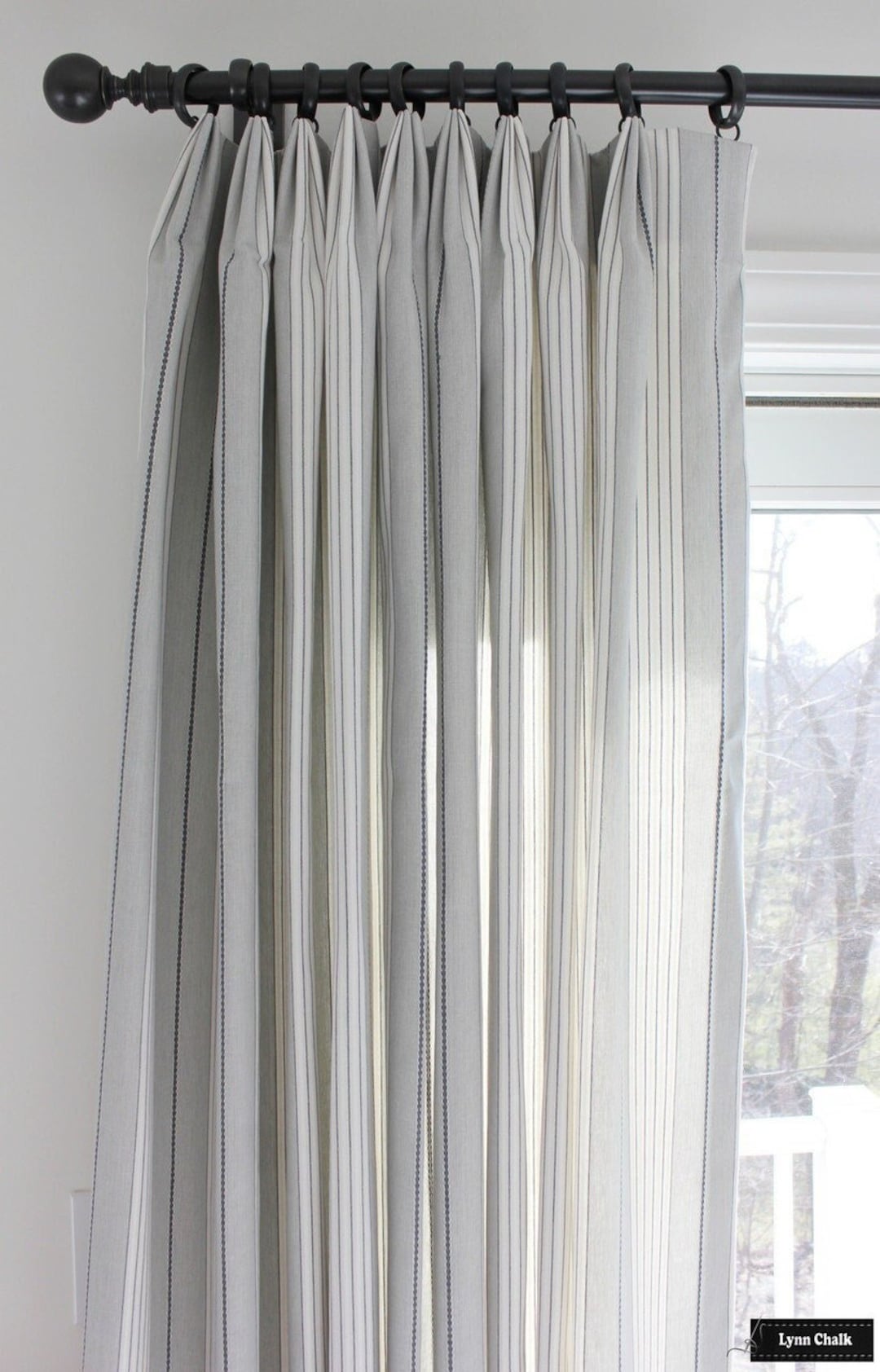 Schumacher Audrey Stripe Drapes (shown in Grey - Comes in 8 Colors) - Etsy