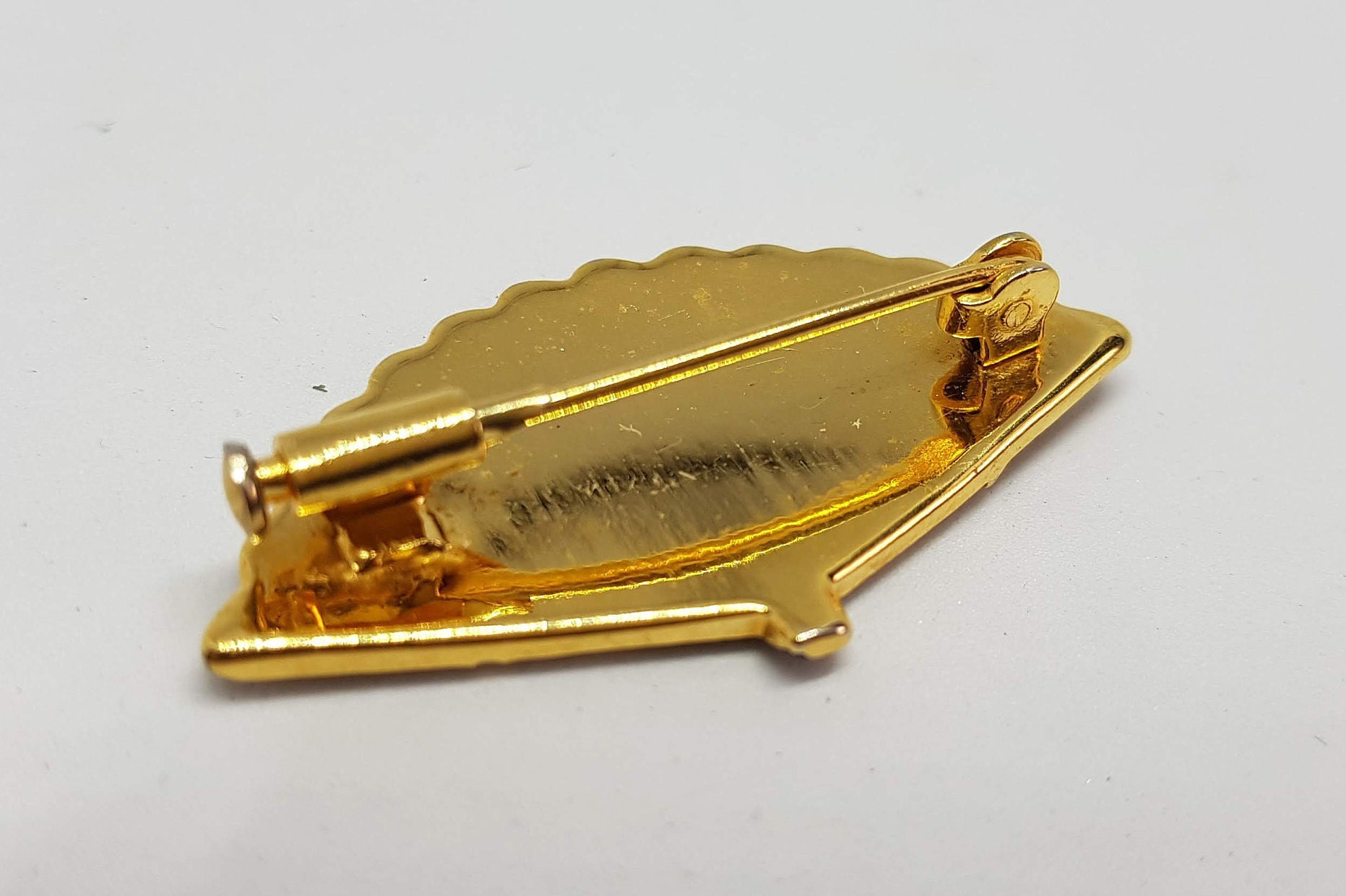 Vintage Damascene Oriental Fan Brooch - Etsy