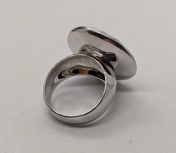 Vintage ELLE Sterling Silver Dome Ring size 7.5 - Gem Vintage ELLE Sterling Silver Dome Ring size 7.5 - Gem