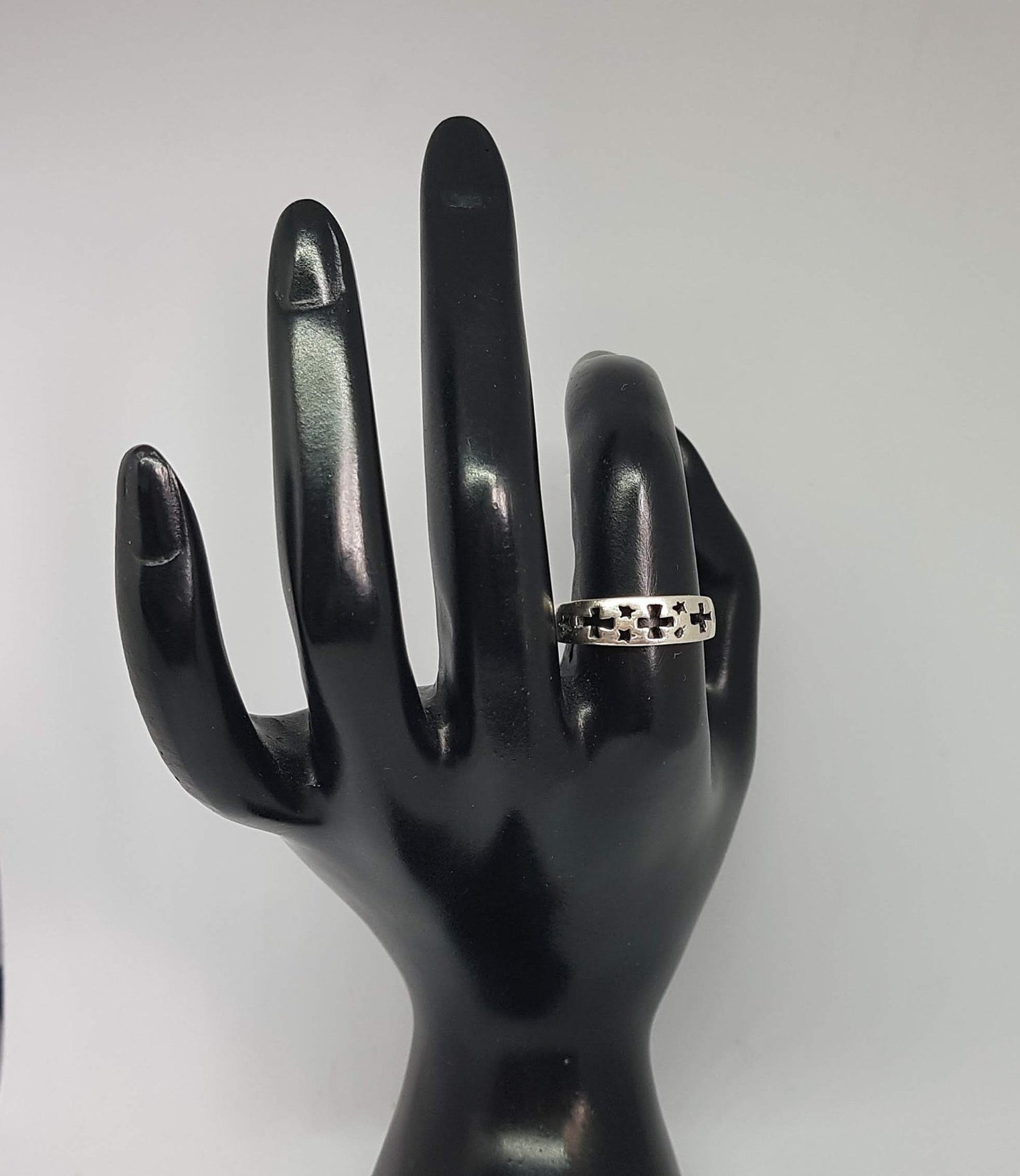Sterling Silver Cross Ring - Etsy