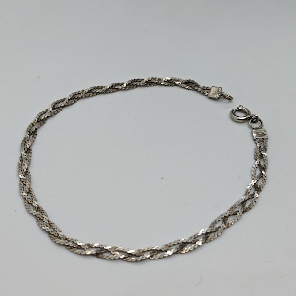 Braided Silver Chain Bracelet - Etsy