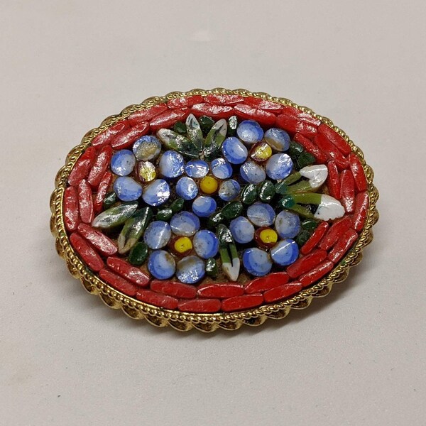 Micro Mosaic Brooch - Etsy