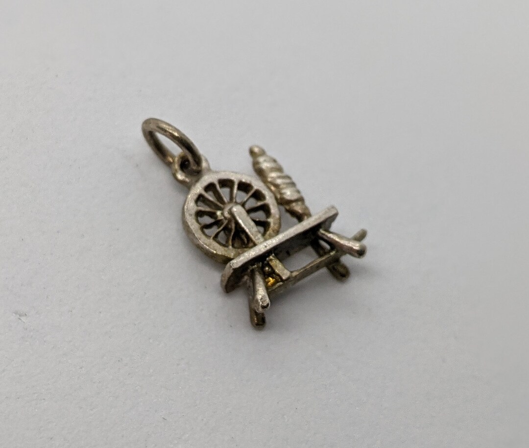 Vintage Sterling Silver Spinning Wheel Charm 2/3 Inch Length - Etsy