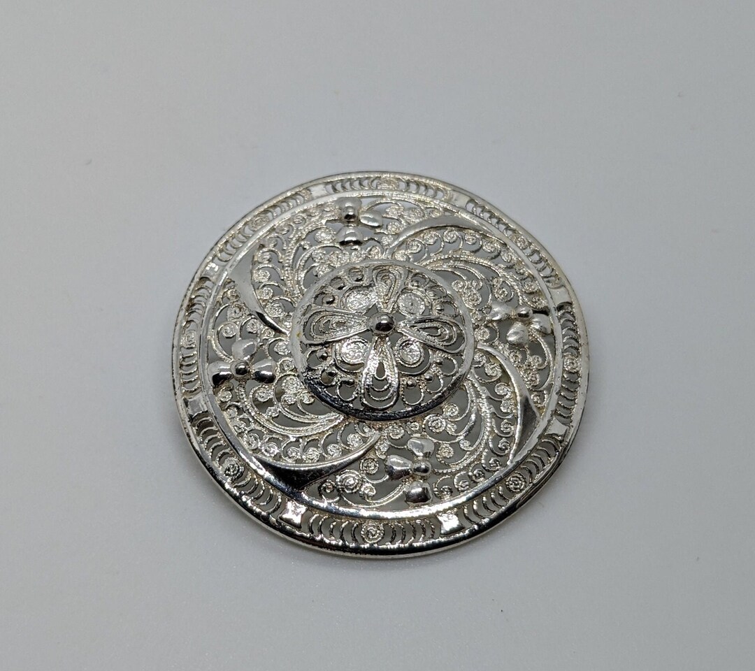 Vintage Birks Sterling Filigree Brooch 1.5 Inches - Etsy