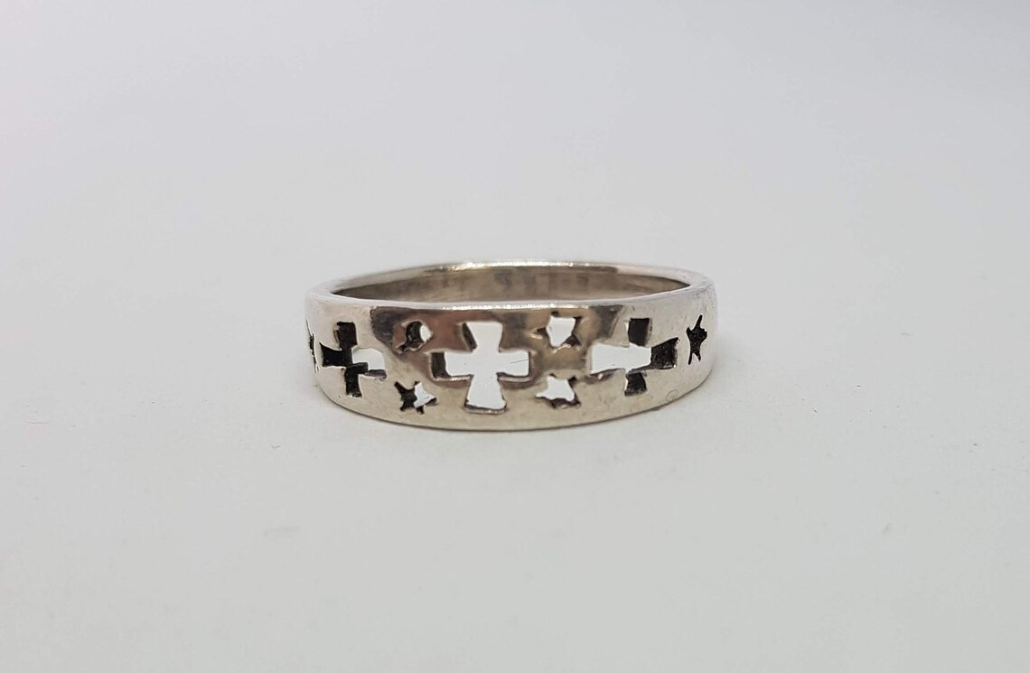 Sterling Silver Cross Ring | Etsy