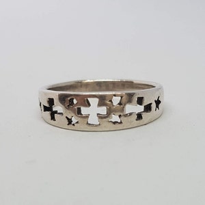 Sterling Silver Cross Ring - Etsy