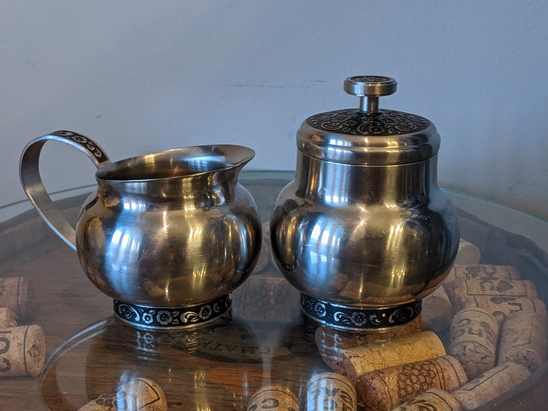 Vintage Oneida Stainless Coffee Creamer and Sugar Container 1970's ...