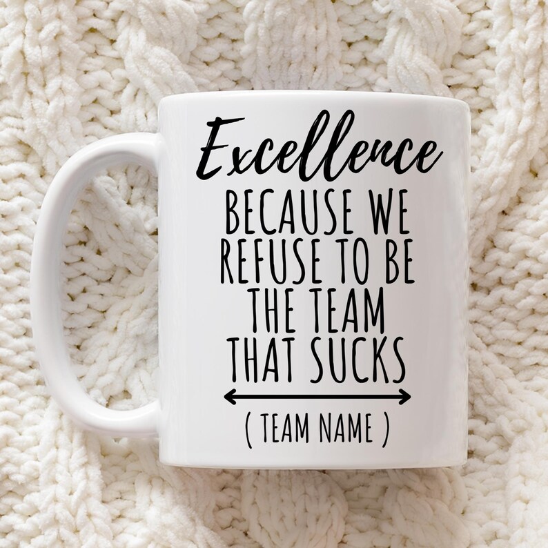 Excellence Team Mug, Personalized Team Crossword Mug, Custom Office ...