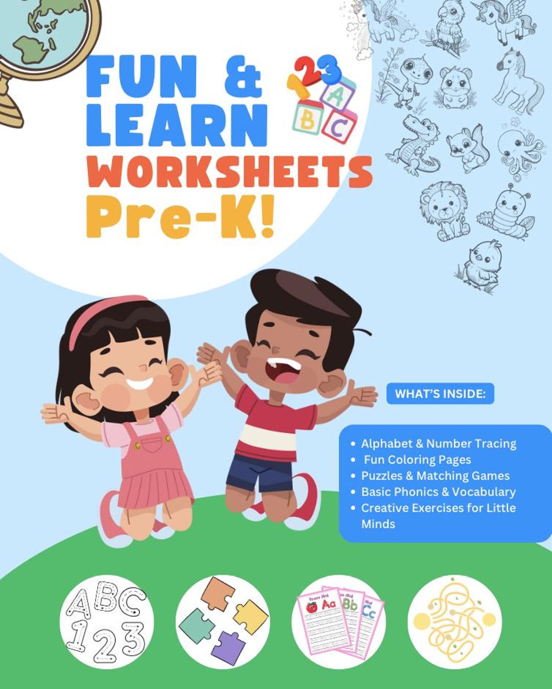 Digital/printable Pre-k Workbook - Ages 3-5 - Etsy
