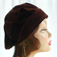 Luxury Velvet Bakers Boy Cap 70s Style Pimp Hat Bright, Dark or Muted ...