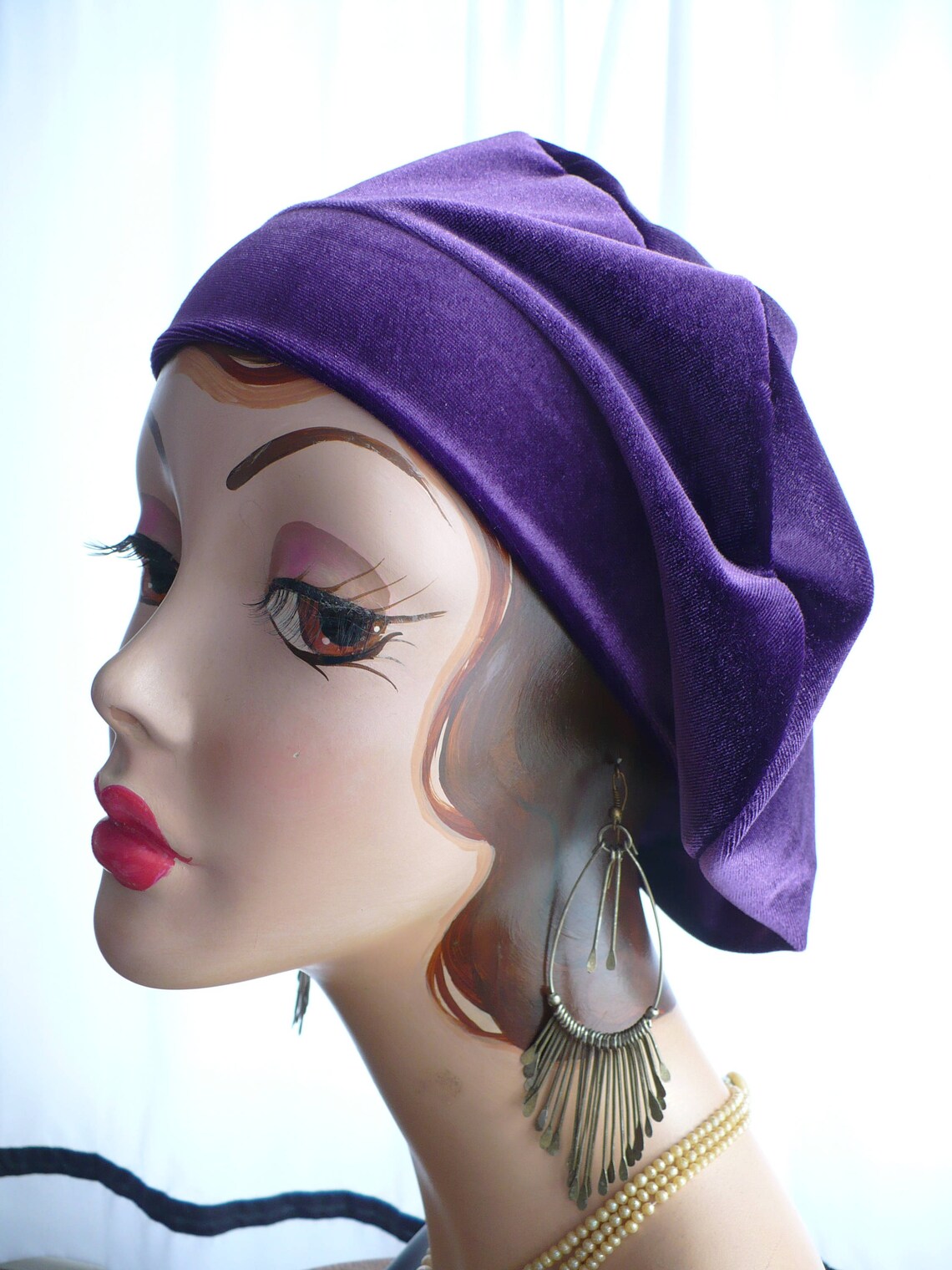Oversize Royal Purple Velvet Beret - Etsy