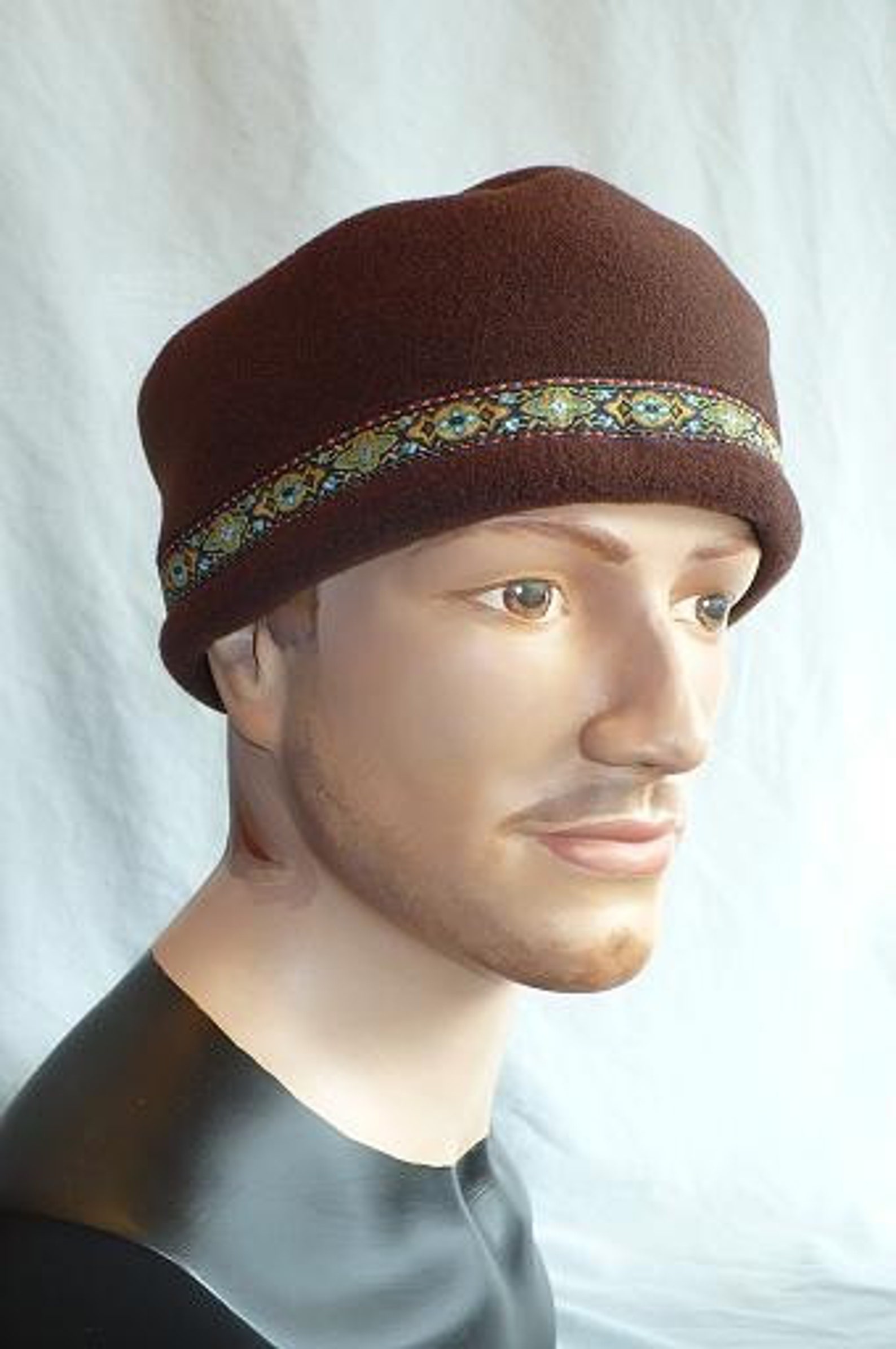 Mens or Womans Black Flat Top Fez Cap for Men or Women | Etsy