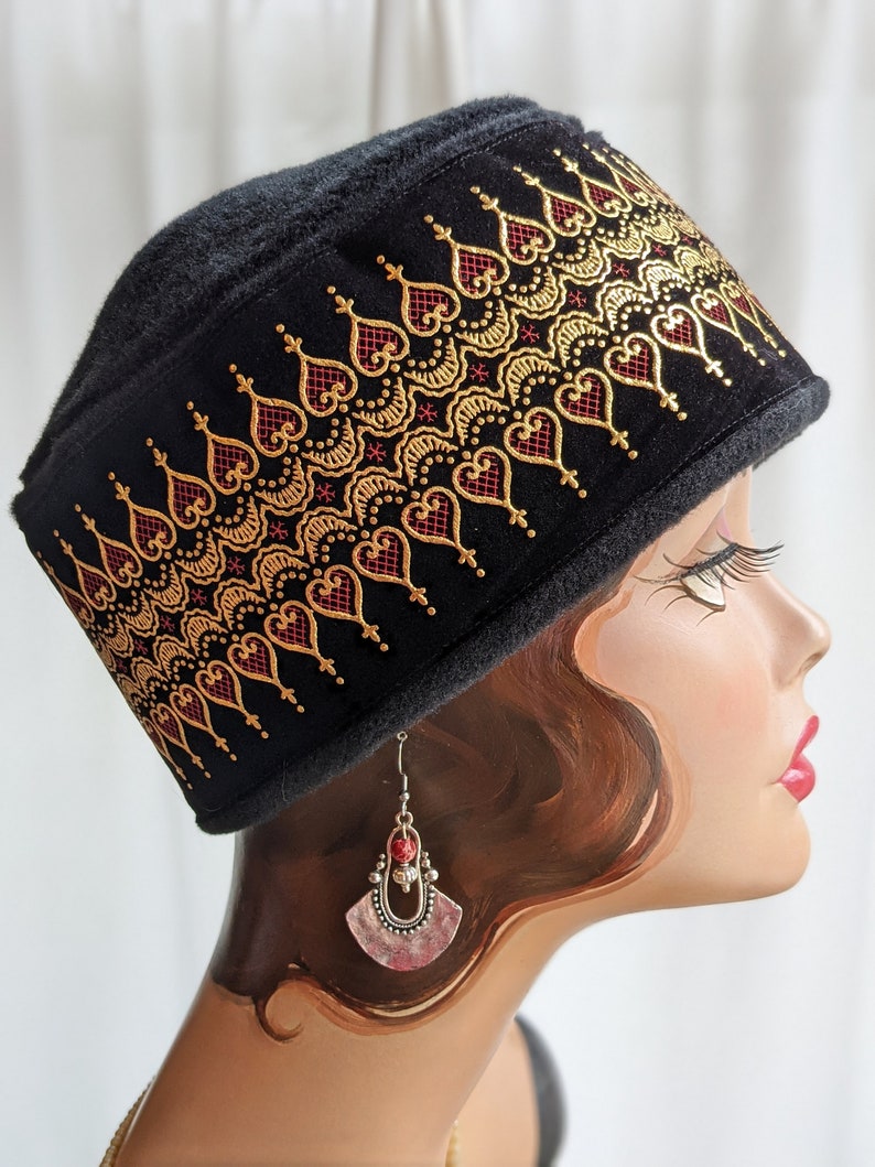 Black Polar Fleece Fez Cap With 3 1/2 Inchtrim - Etsy