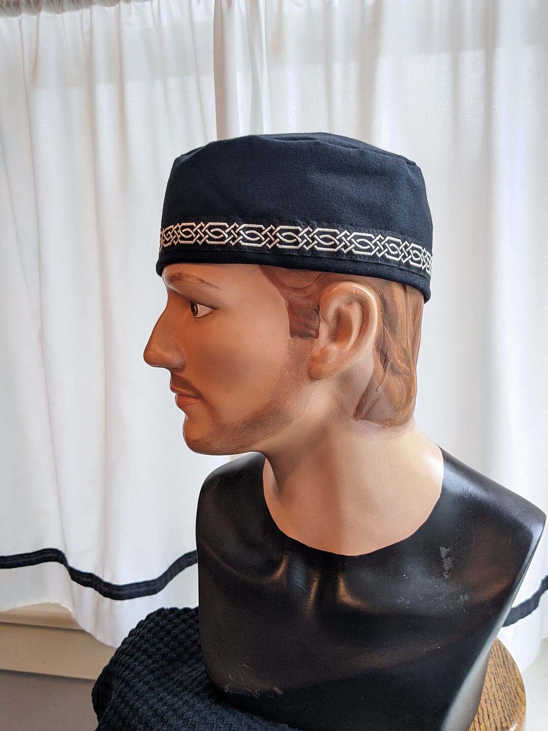 Men's Black Cotton Kufi Fez Cap, Tubetieka, Kazakhi, Drumming Cap - Etsy