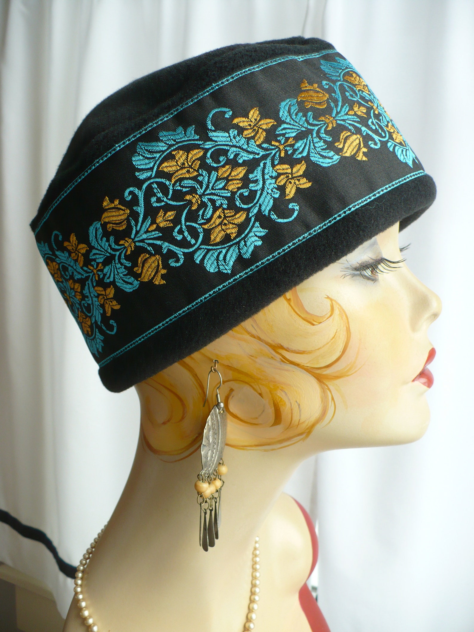 Black Polar Fleece Fez Cap With 3 Inchtrim | Etsy