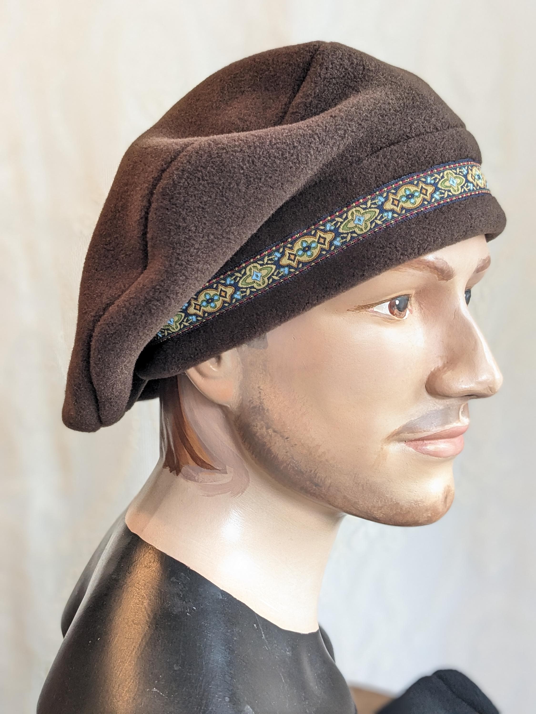 Brown Fleece Beret With Renaissance Trim - Etsy