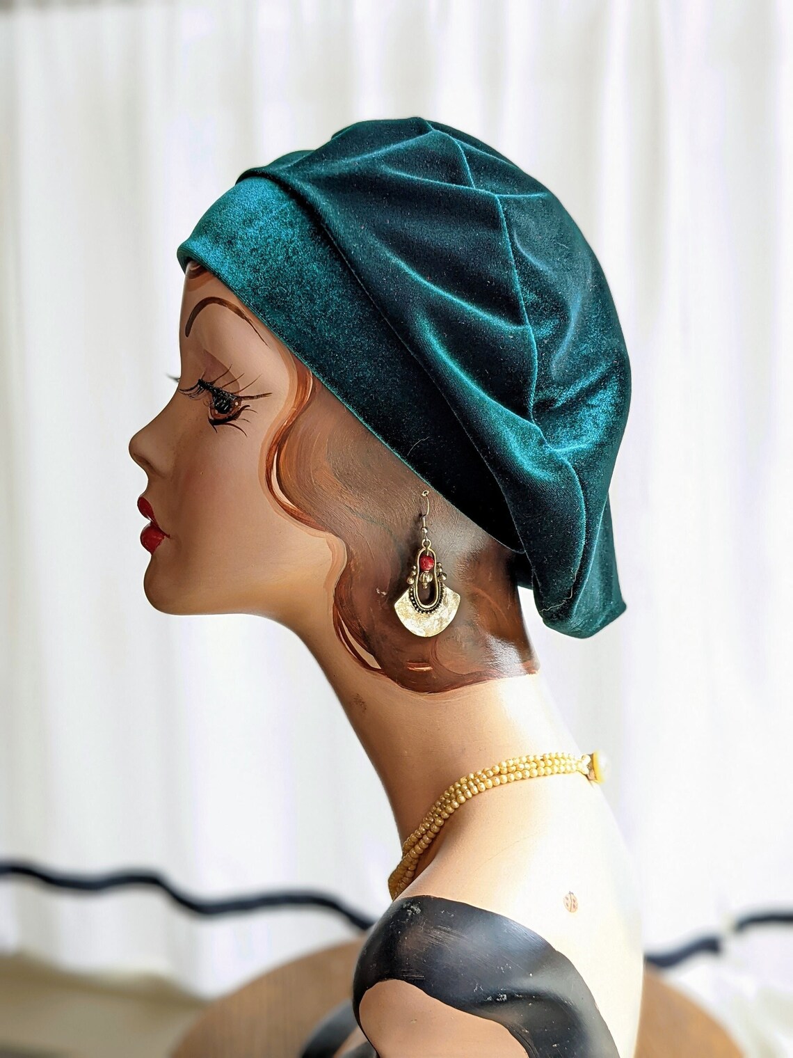 Dark Green Velvet Beret - Etsy