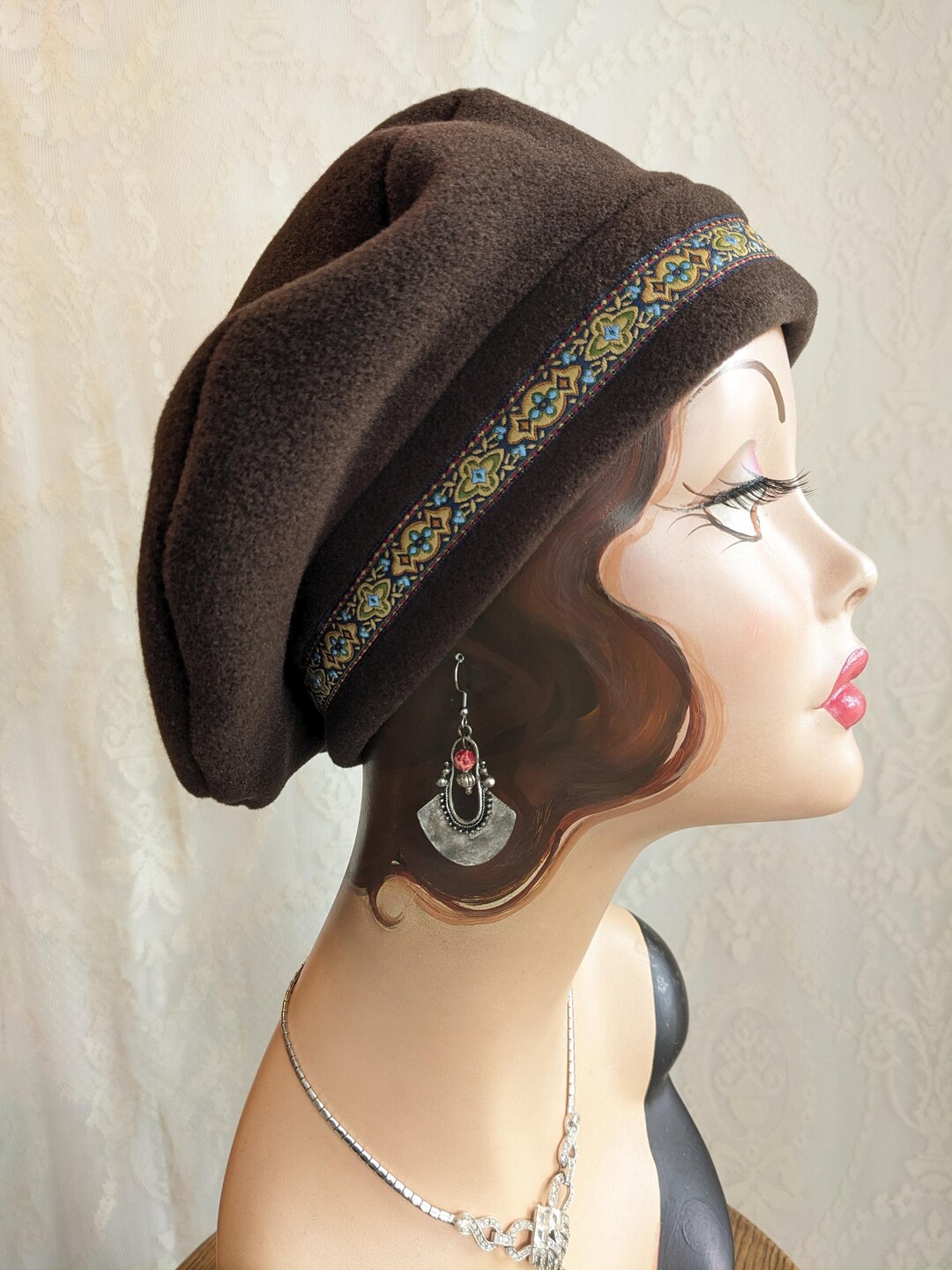 Brown Fleece Beret With Renaissance Trim - Etsy