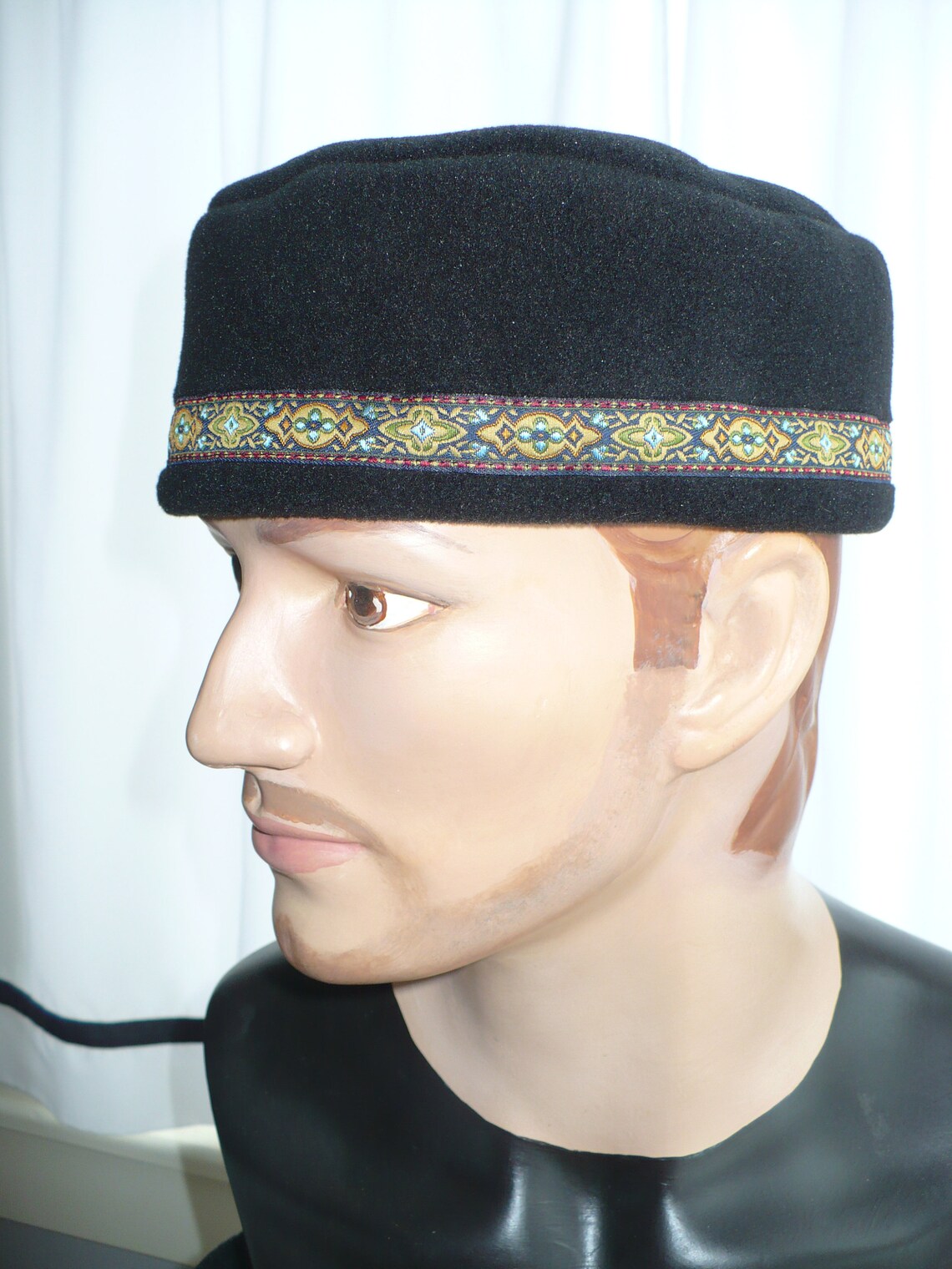 Men's Black Polar Fleece Kufi Fez Cap With Renaissance Trim - Etsy
