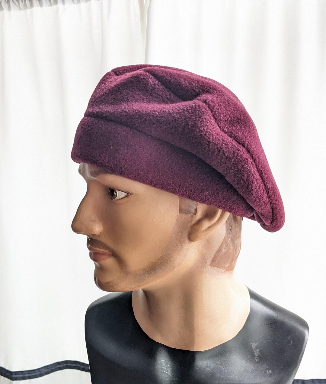 Maroon Polar Fleece Beret for Men or Women - Etsy