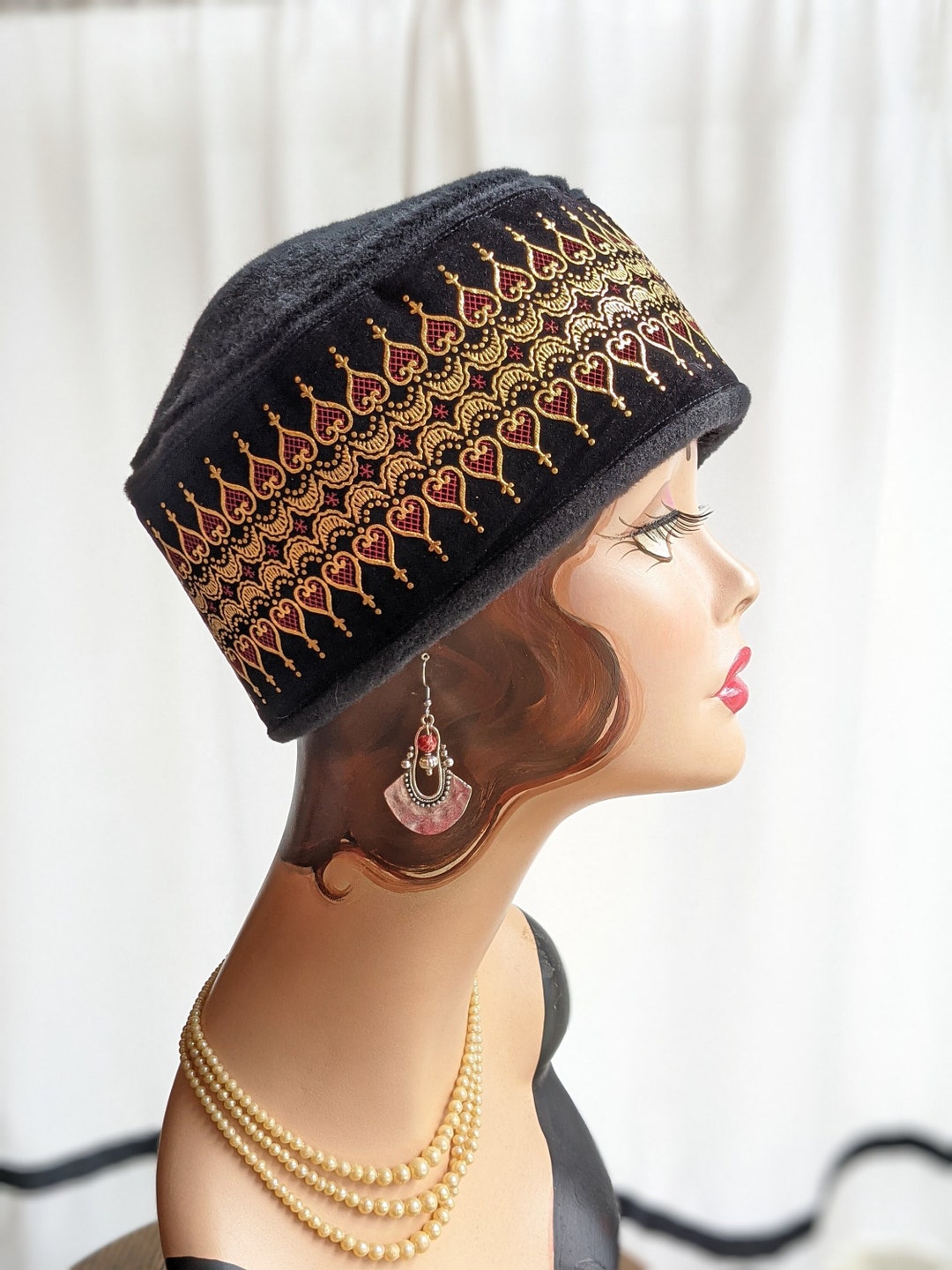Black Polar Fleece Fez Cap With 3 1/2 Inchtrim - Etsy