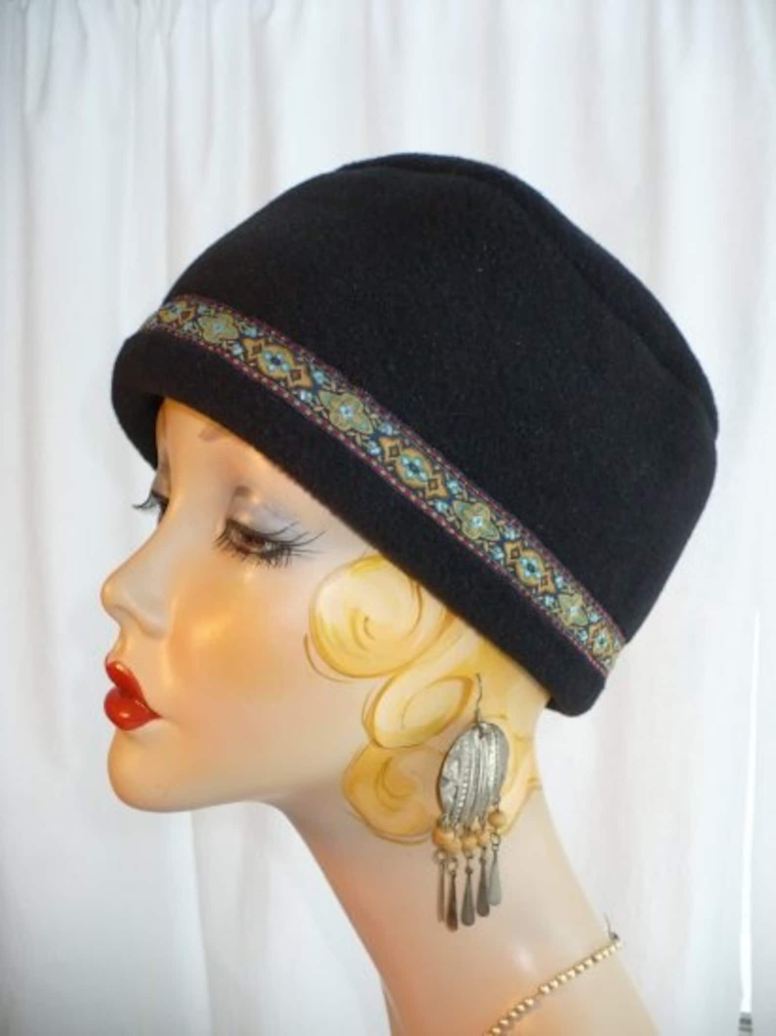 Mens or Womans Black Flat Top Fez Cap for Men or Women | Etsy