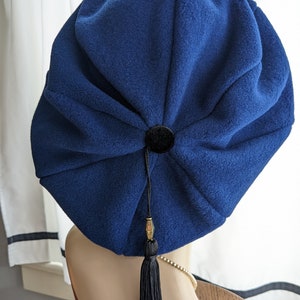 Oversize 13 Inch Deep Navy Fleece Beret With Celestial Trim - Etsy