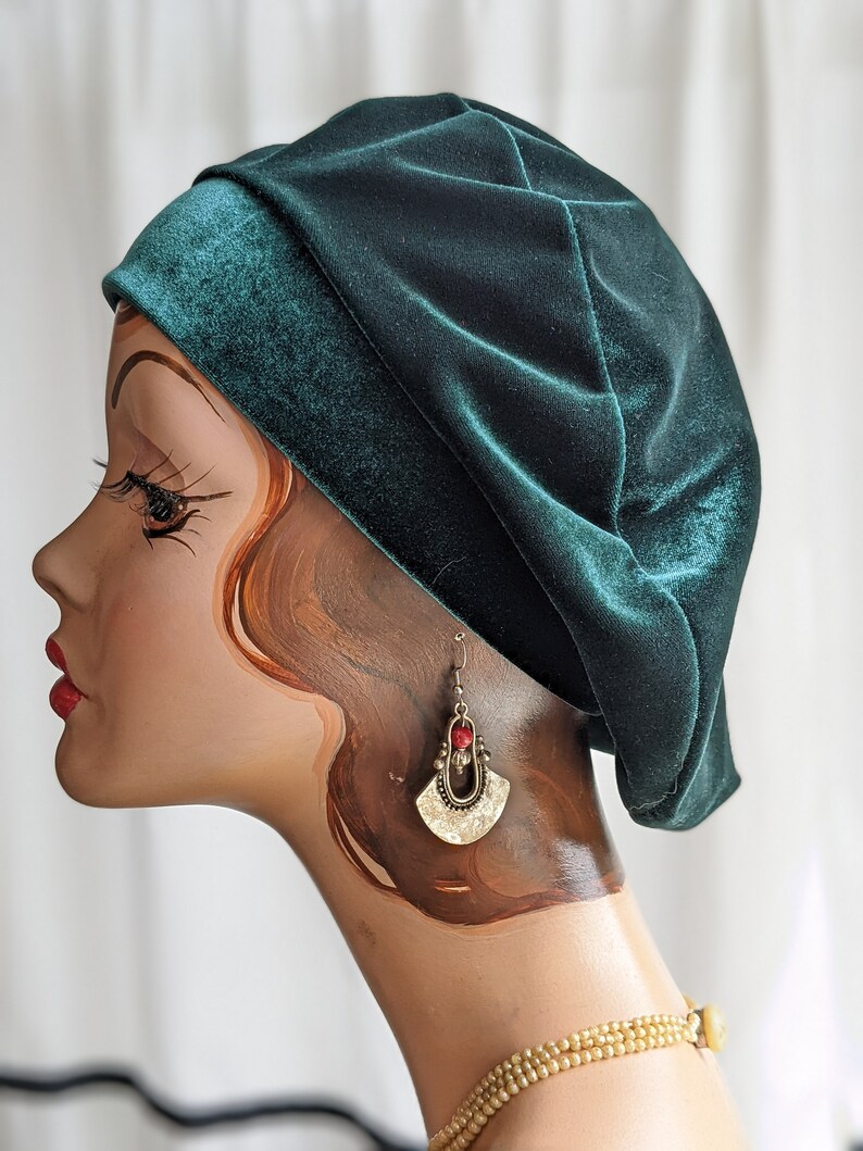 Dark Green Velvet Beret - Etsy