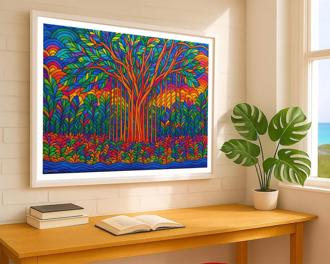 Rainbow Banyan Tree | Colorful Rainbow Hawaii Printable Art | Tropical ...