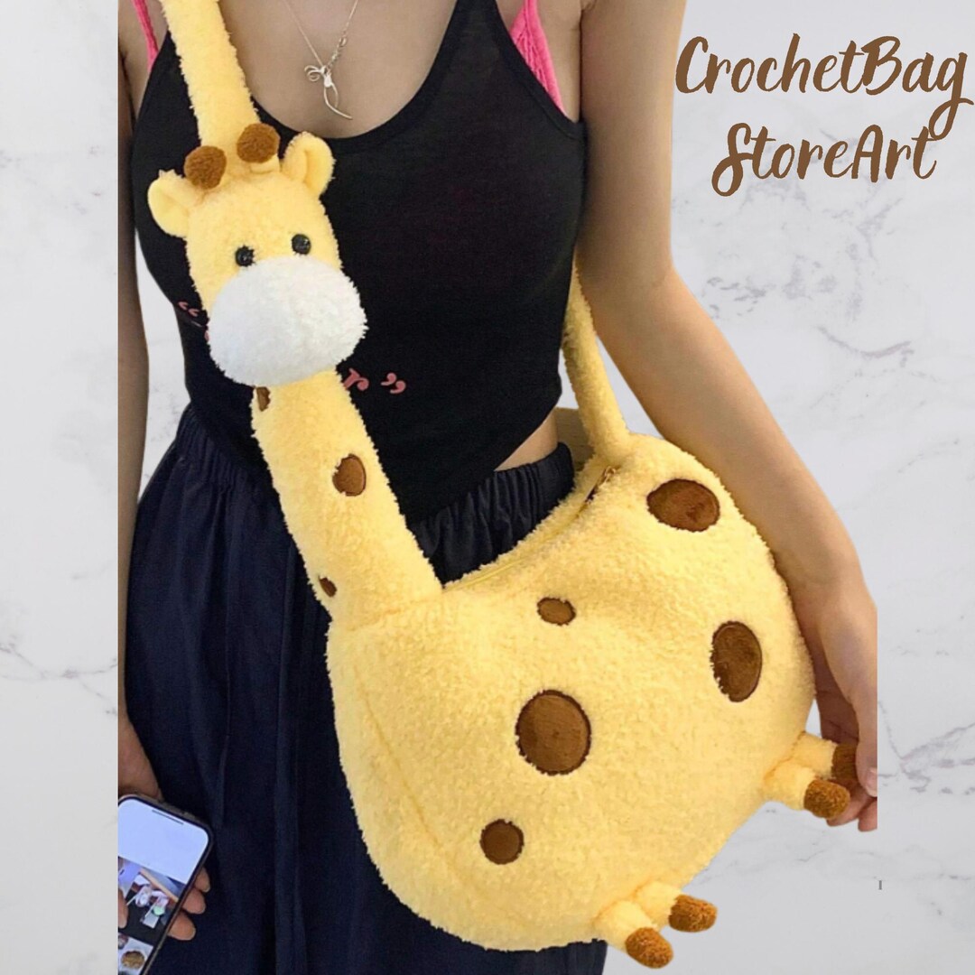 Giraffe Plush Crossbody Bag – Cartoon Animal Shoulder Purse - Etsy